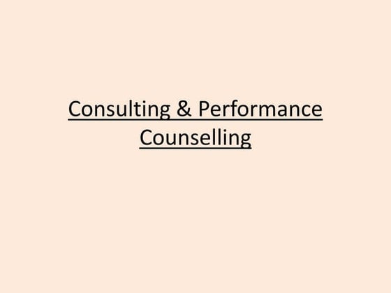 Performance and counseling | DOC | Resume Writing and Advice | Job Search