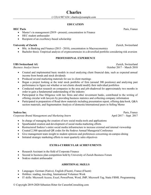 Consulting resume McKinsey (Paul) | PDF