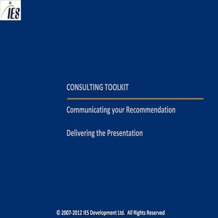 Consulting toolkit delivering the presentation | PPTX