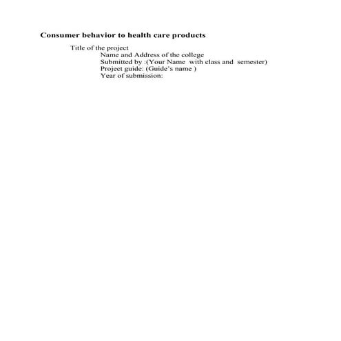 Consumer behavior-to-health-care-products | DOCX