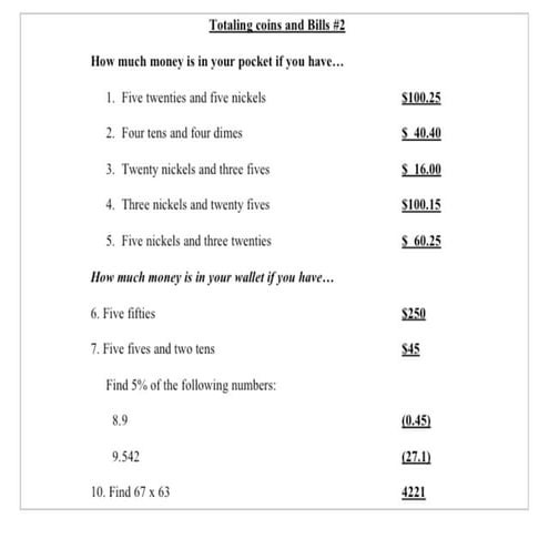 Consumer Math Slides September 19, 2007 | PPT