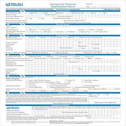 Consumer application form | PDF