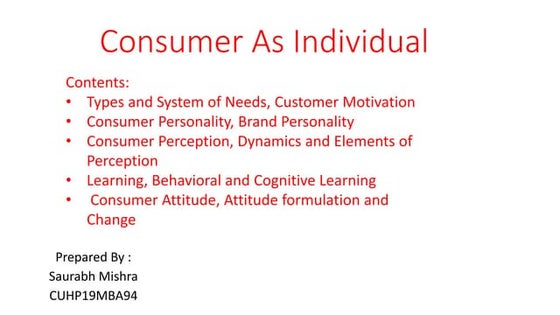 Consumer Motivation | PPT