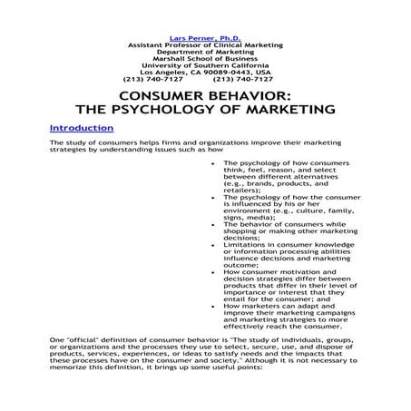 Consumer behavior | DOCX