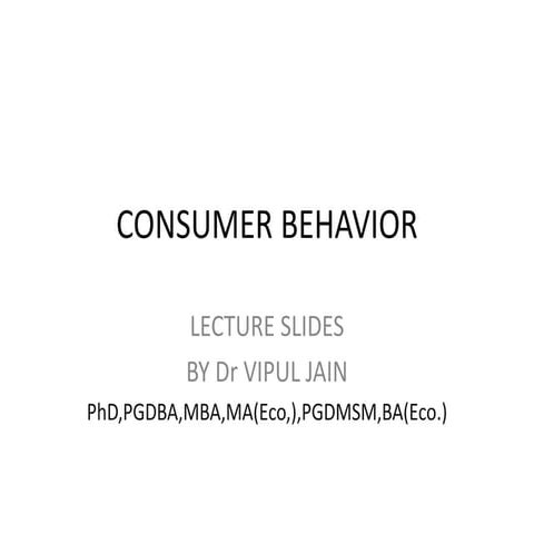 Consumer behavior | PDF