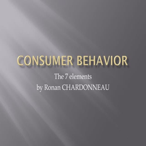 Consumer Behavior 7 Elements | PPT
