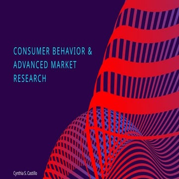 Consumer Behavior & Advanced Market Research power point | PPTX