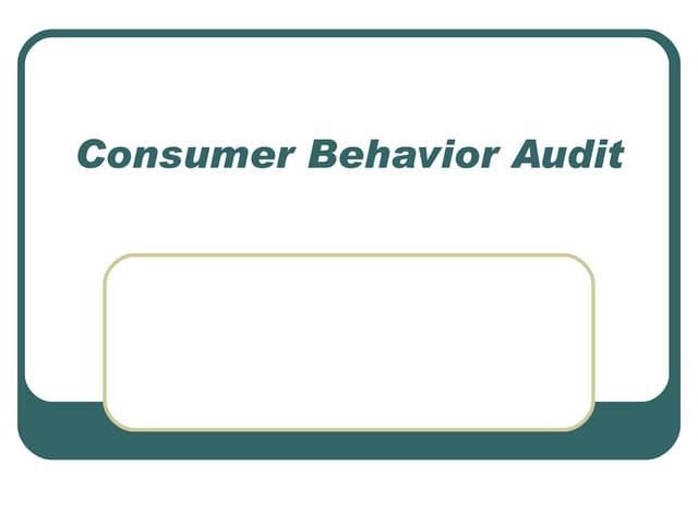 Consumer behavior models | PPTX
