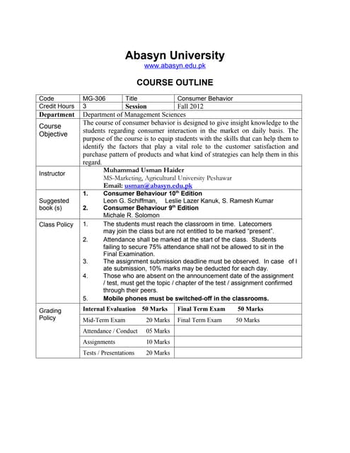 CONSUMER BEHAVIOR by pearson | PPTX