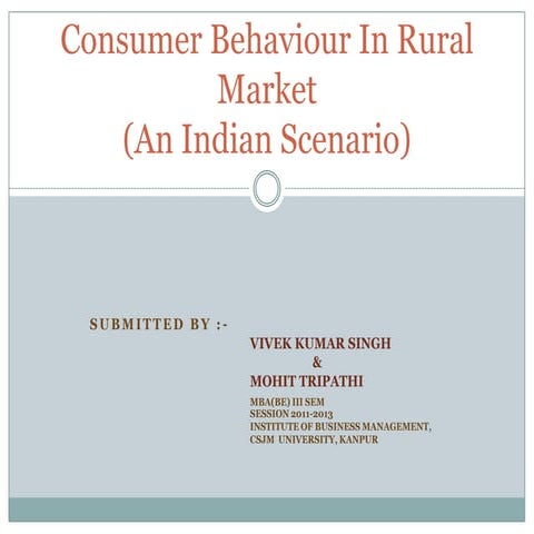 Consumer behavior in rural market | PPTX