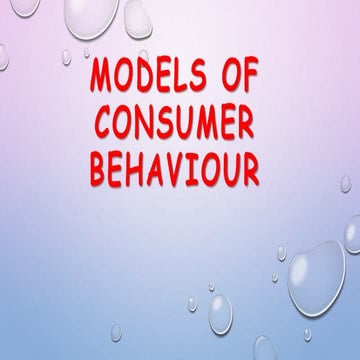 Consumer Behavior Model used for business .pptx | Free Download