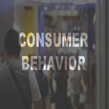 The Consumer Behavior Part 1 presentation | PPTX