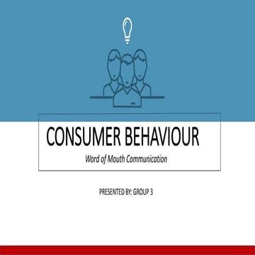 Consumer behaviour: Word of Mouth Communication | PPT