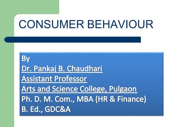 Consumer behavior | PPT