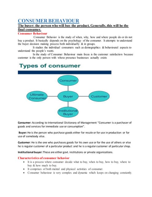 Consumer behaviour | PPTX