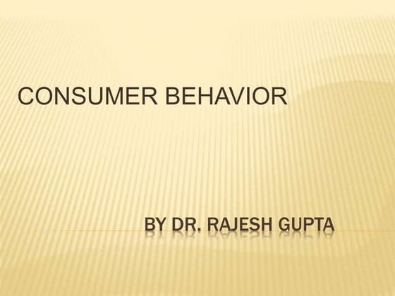 Consumer behaviour | PPTX