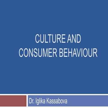 Consumer behaviour and culture | PPTX