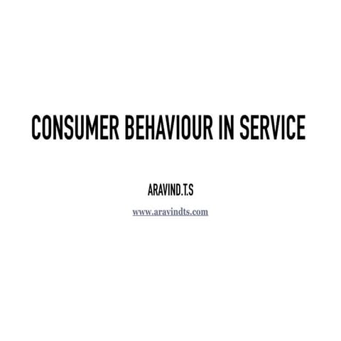 Consumer Behaviour in Service | PPT