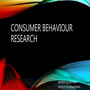 Consumer behaviour research | PPSX