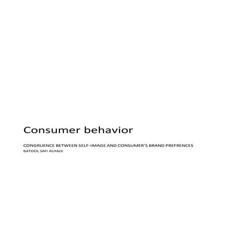 Consumer behaviour (self image and consumer's brand prefrence) | DOCX