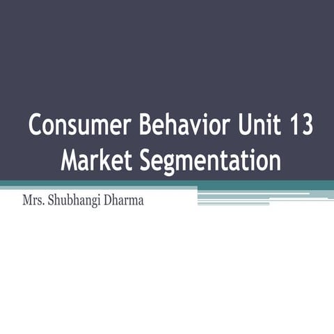 Consumer behaviour unit 13 | PPTX