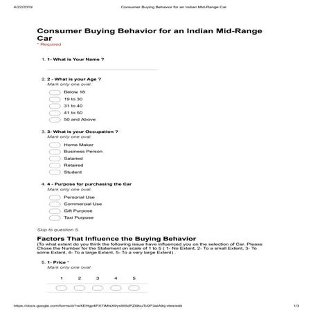 Questionnaire | PDF