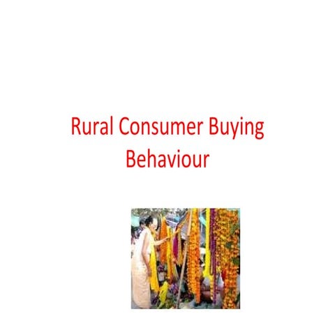 Consumer buying behaviour rural | PPT