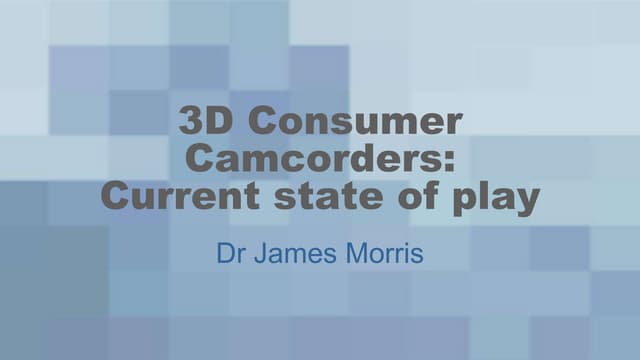 Consumer Camcorders Ppt