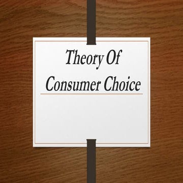 Consumer Choice, Utility and Equilibrium.pptx