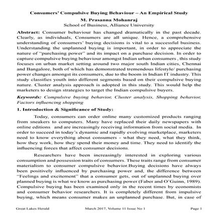 Consumer compulsive buying behavior | PDF