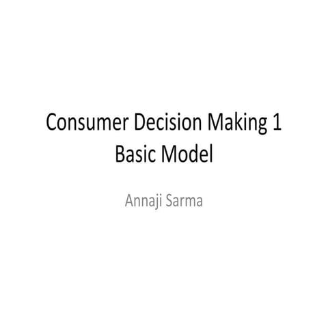 Consumer decision making 1 | PPT
