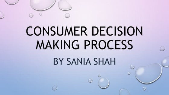 consumer decision making process | PPT