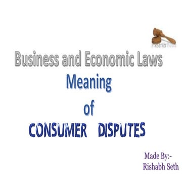 Consumer dispute | PPTX