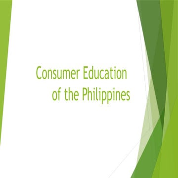 Consumer Education of the Philippines report | PPTX