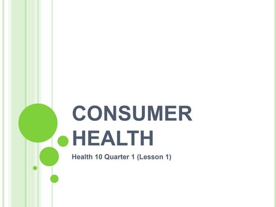 Consumer Health Education (MAPEH) | PPTX | Personal Finance