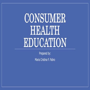 Consumer health education | PPT