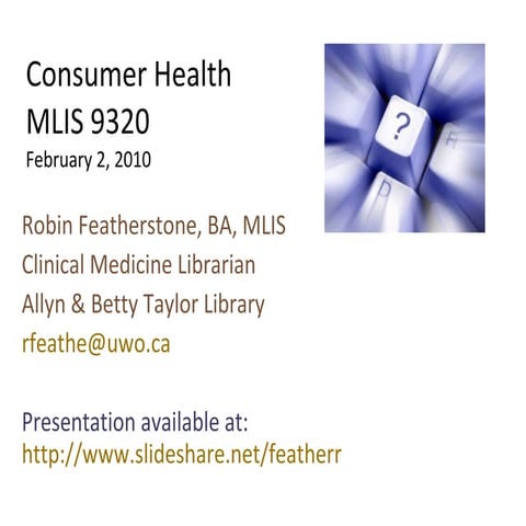 Consumer Health Information | PPT | Genetics | Science