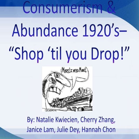 Consumerism 1920's | PPT