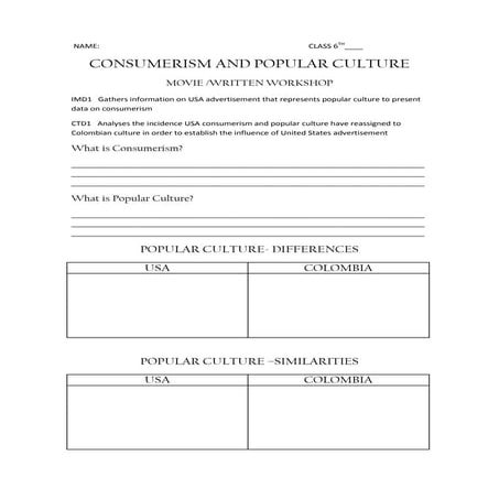 6th grade ww Consumerism | PDF