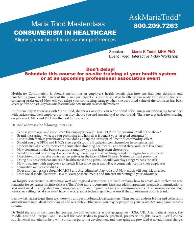 CONSUMERISM IN HEALTHCARE - ALIGNING YOUR BRAND TO CONSUMER PREFERENC… CONSUMERISM IN HEALTHCARE - ALIGNING YOUR BRAND TO CONSUMER PREFERENC…