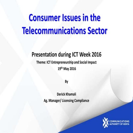 Consumer issues in the telecommunications | PPTX | Consumer Issues ...