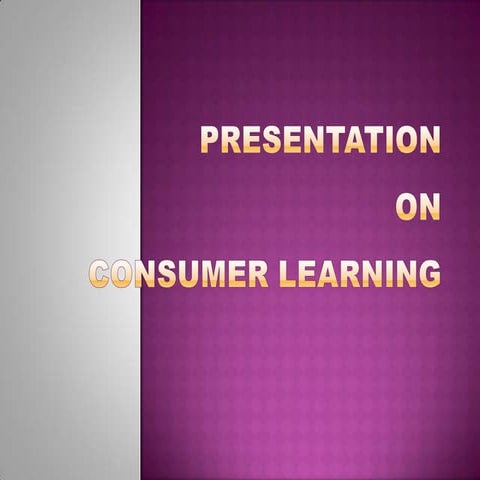 Consumer learning | PPT