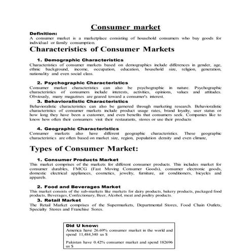 Consumer market | PDF