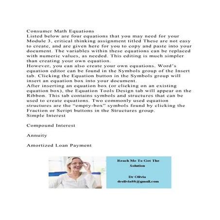 Consumer Math EquationsListed below are four equations that you .docx