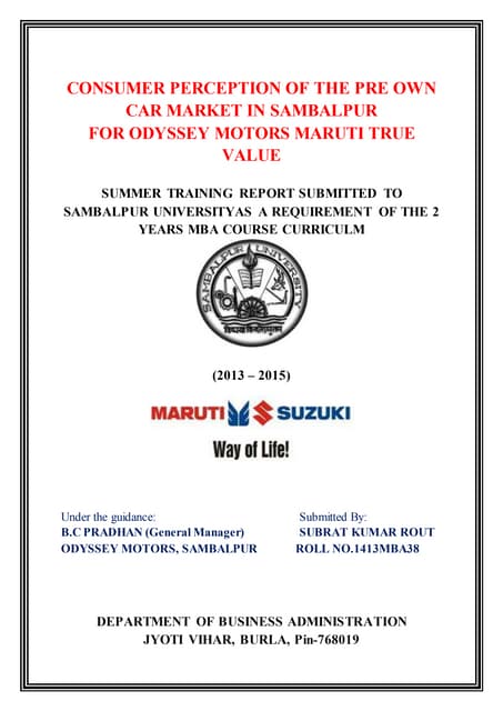 Management research project Maruti Suzuki | DOC