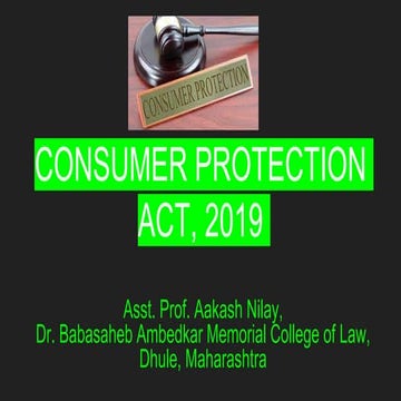 Consumer Presentation Act 2019 presentation | PPTX
