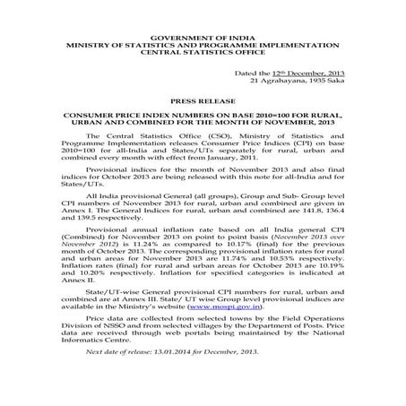 India Consumer Inflation update | PDF