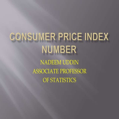 Consumer price index number | PPT