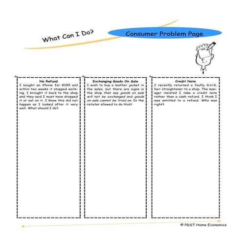 Consumer problems worksheet | PDF