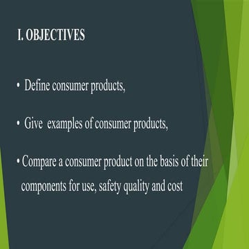 Comparing Consumer Products on the basis of their components for use ...